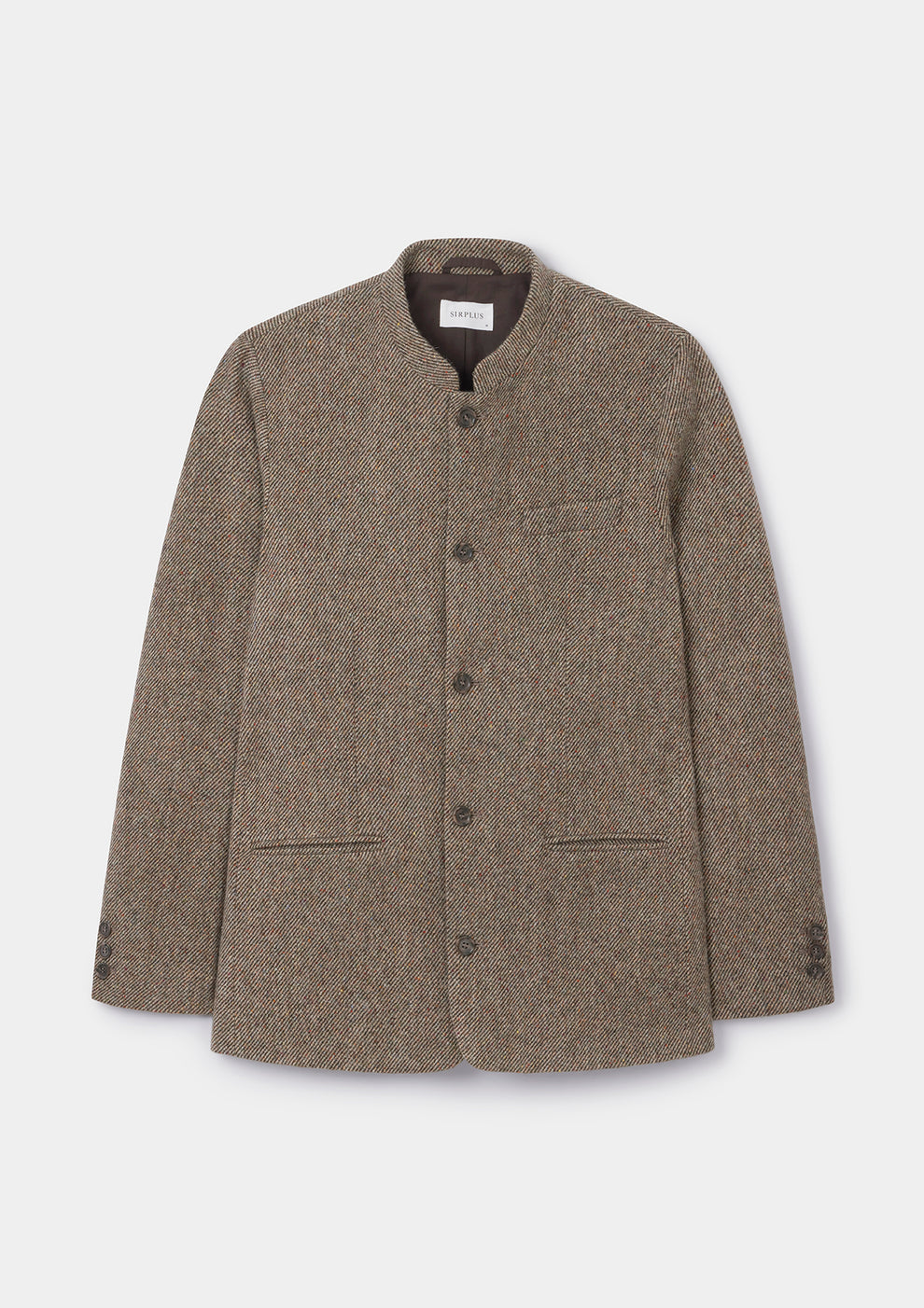 Peat Twill Donegal Tweed Nehru Jacket | SIRPLUS