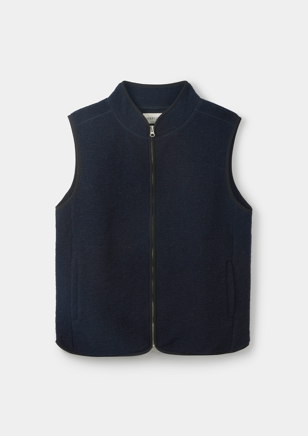 Navy Boiled Wool Gilet | SIRPLUS