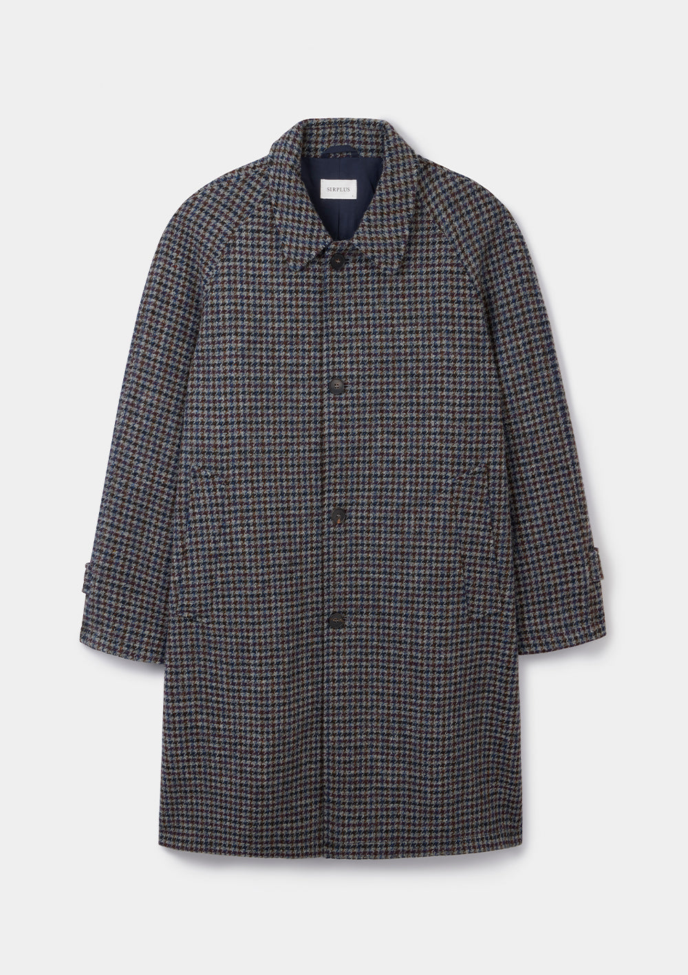 Houndstooth Check Harris Tweed Overcoat | SIRPLUS